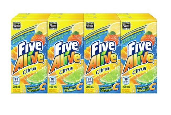 Five Alive Citrus Juice Drink boxes 5 x 8x 200ml From canada