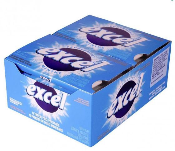 Excel Peppermint Sugar Free Gum Multipack 12 pack x 12 pcs From Canada
