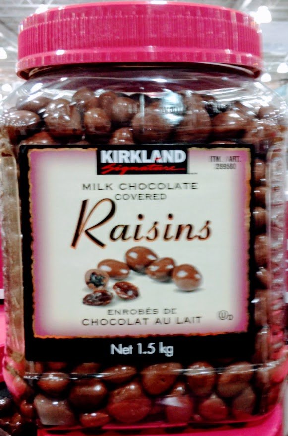 Gourmet KIRKLAND SIGNATURE MILK CHOCOLATE Covered Plum RAISINS 1.5kg x2 ...