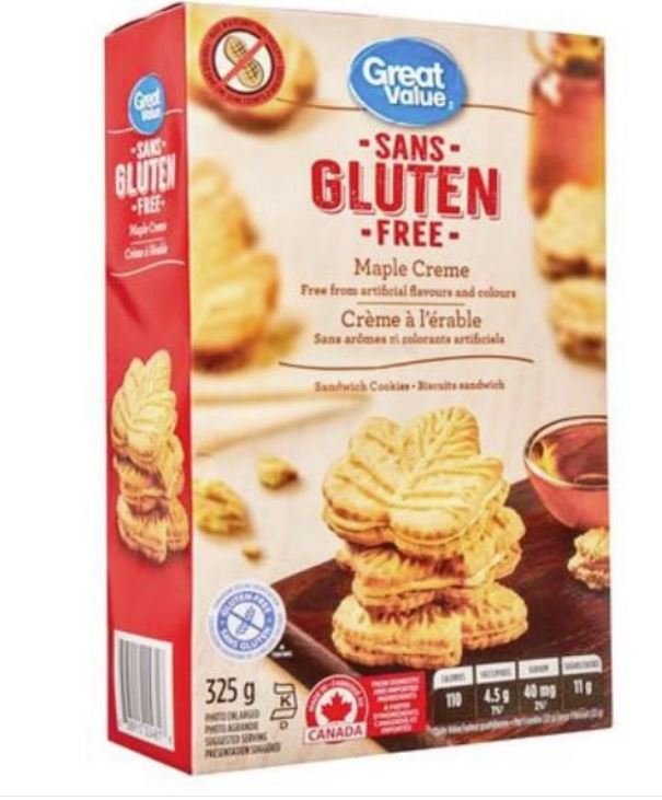 Great Value Gluten Free Maple Cream Sandwich Cookies 325 g X1 from Canada