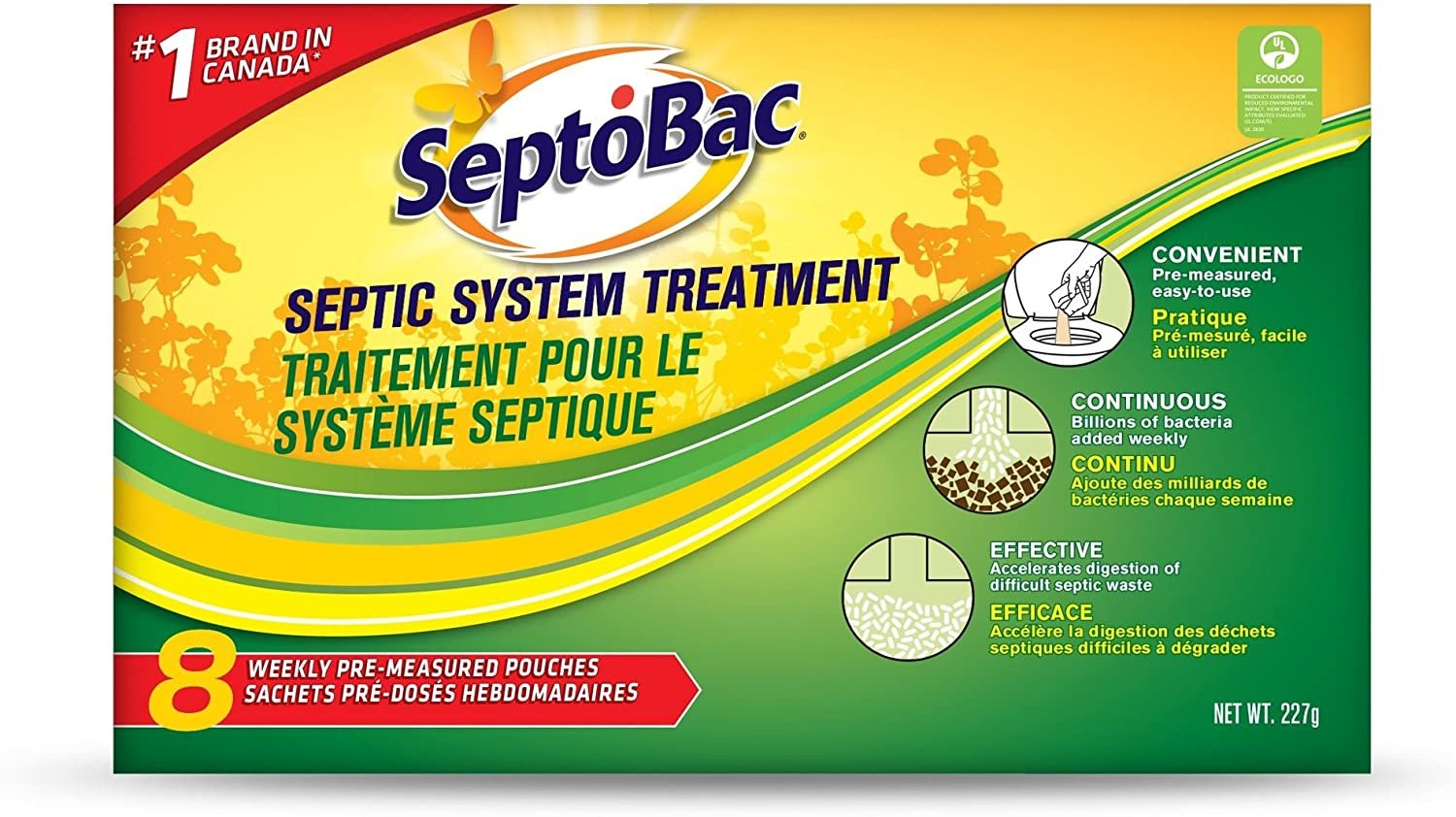 Drain Out Septobac Septic Tank Treatment Eco-Friendly Formula 8 Pieces ...