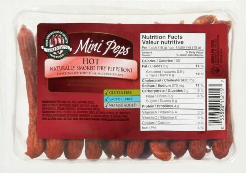 Grimm's Hot Mini Pepperoni Sticks 300g From Canada Free Shipping