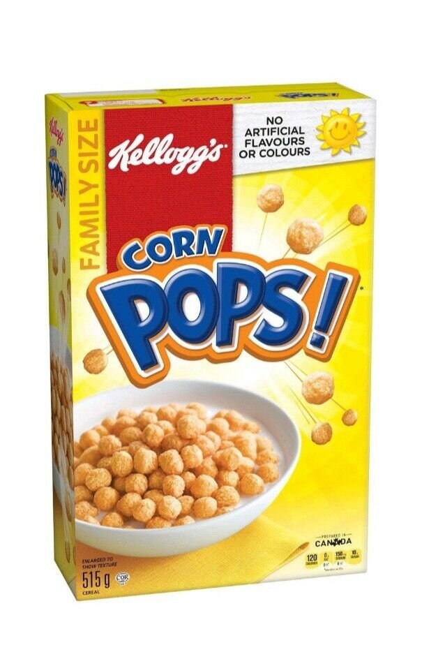2 boxes Kellogg's CORN POPS cereals 515g / 18.2 ozFrom Canada