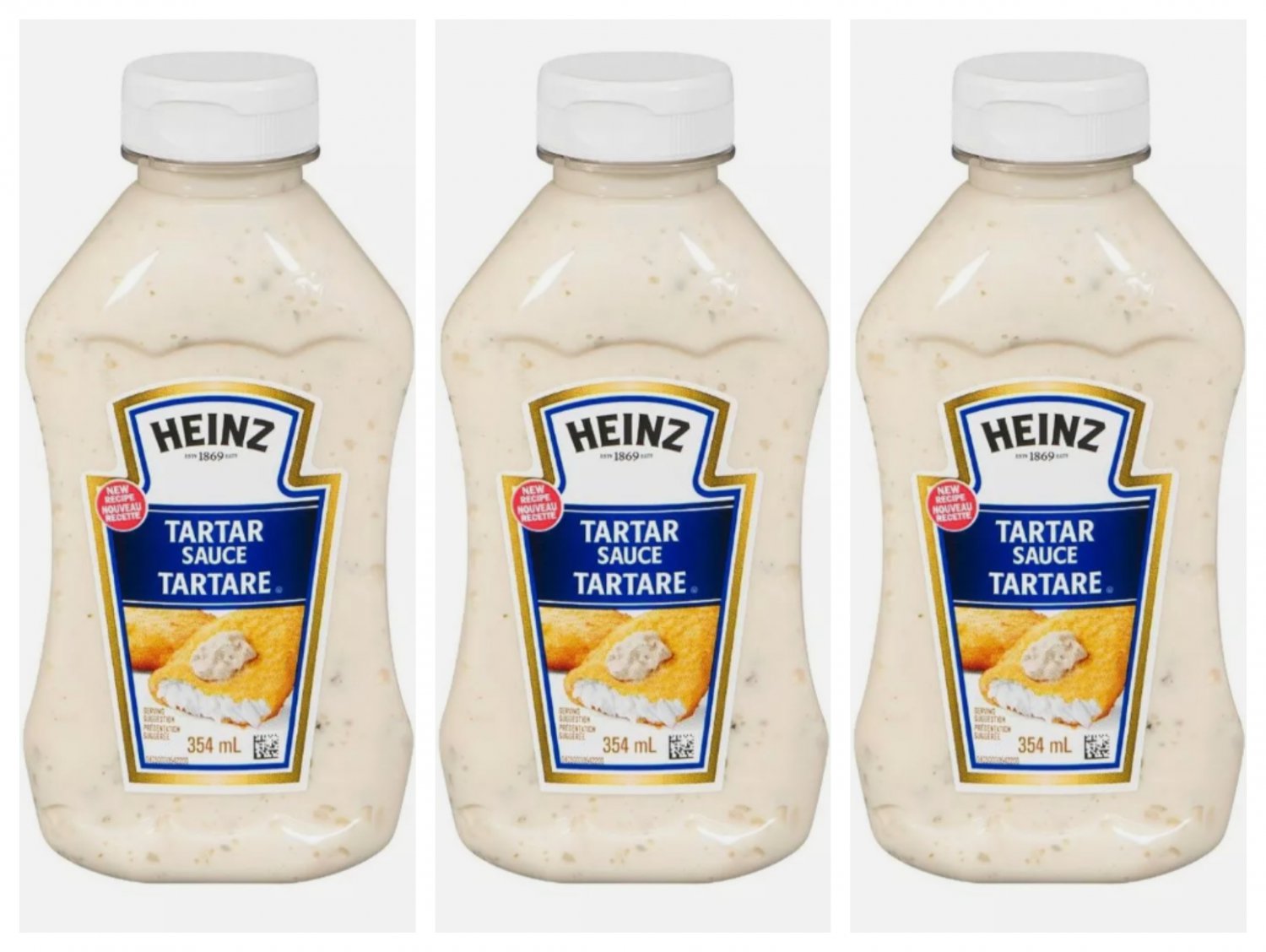 3 btl of Heinz TARTAR SAUCE Easy Squeeze 354ml / 12 oz from Canada