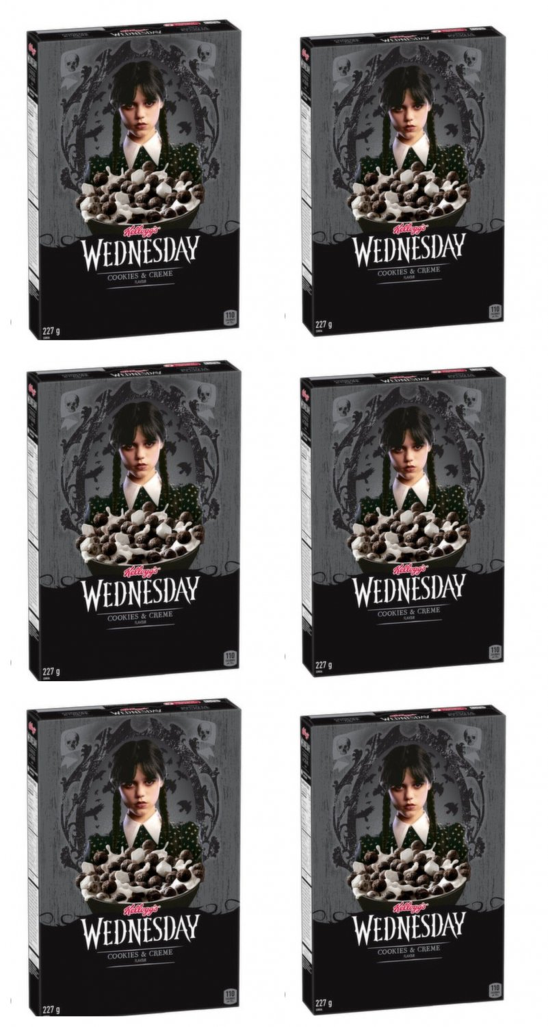6 boxes Kellogg's Wednesday Cookies & Cream Flavored Cereal 227g/8 oz Each