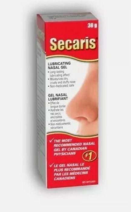 Secaris Lubricating Nasal Gel 30g Each -for nose dryness - FROM CANADA