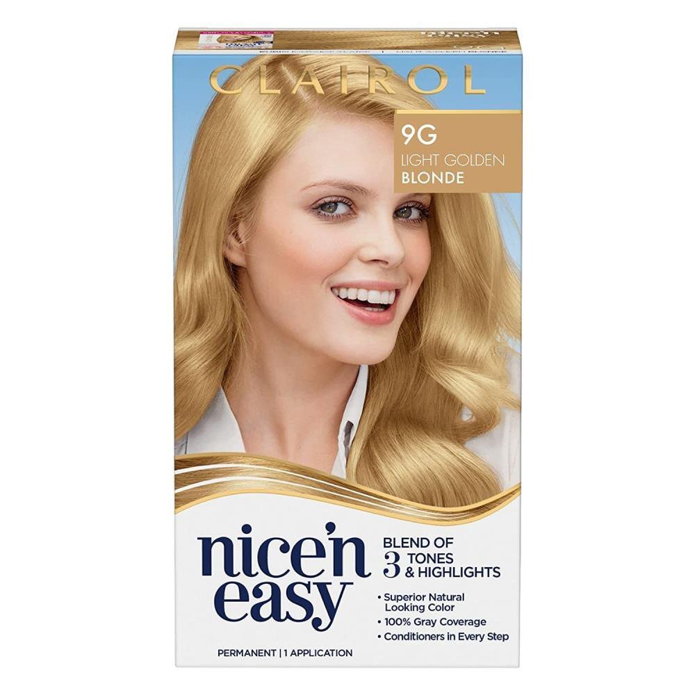 New Clairol Nice'n Easy Permanent Hair Color, 9G Light Golden Blonde