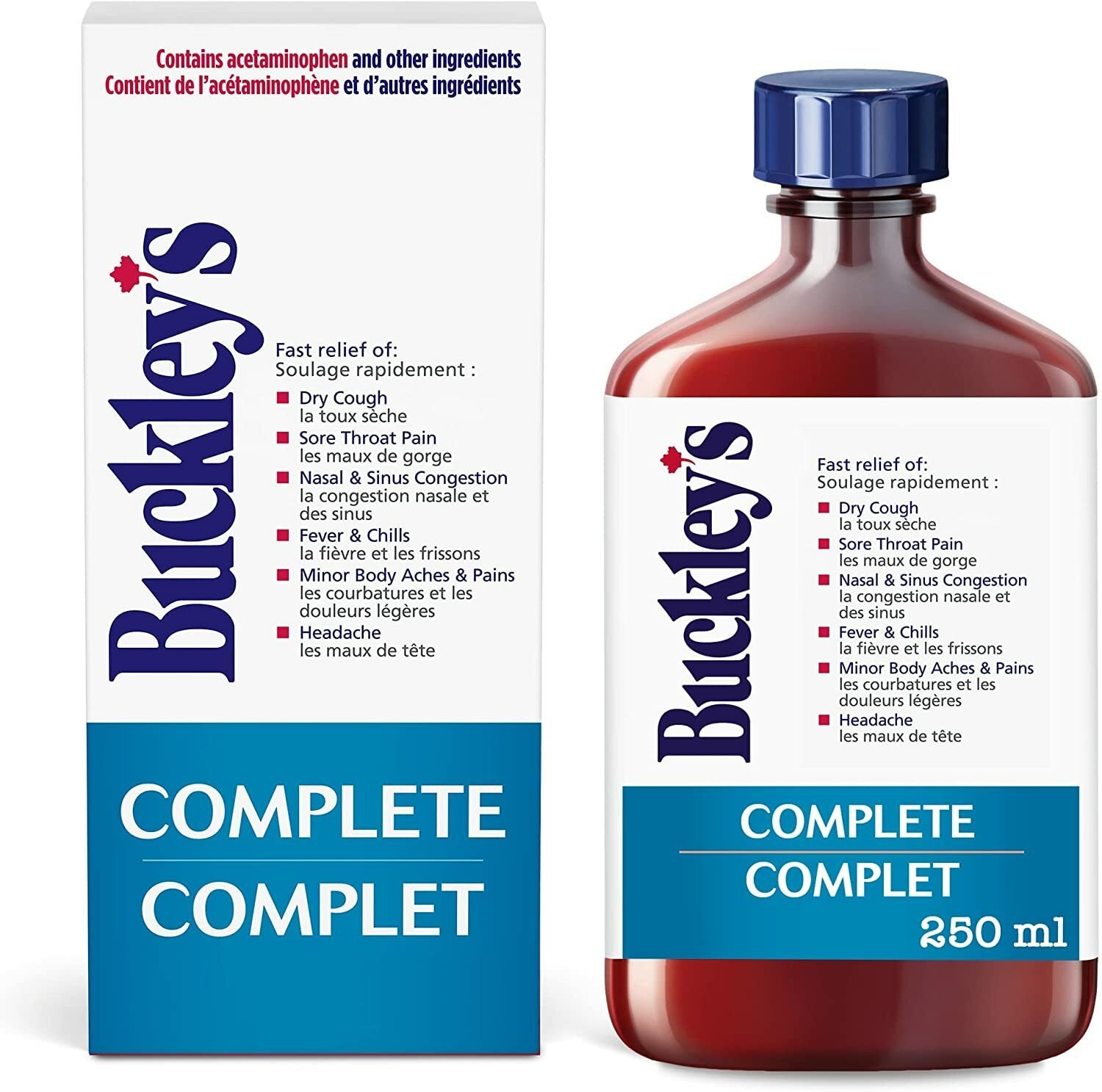 2 PACK Buckley's Complete Cough, Cold & Flu Syrup Size 250ml Canada