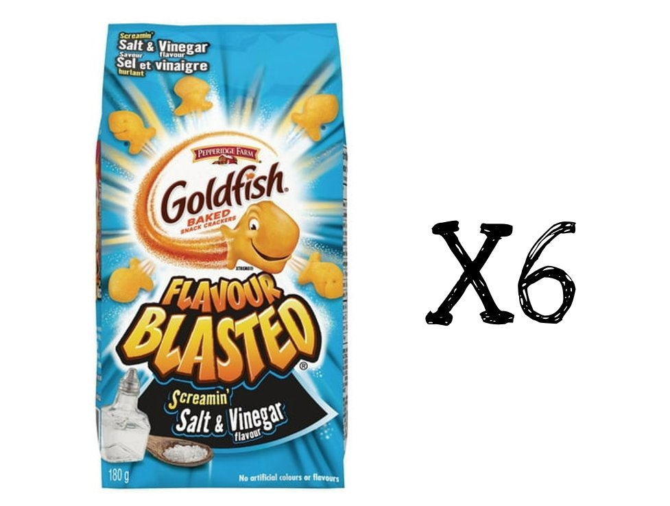 Goldfish Flavour Blasted Screamin' Salt & Vinegar Crackers 180 g x6 Canada