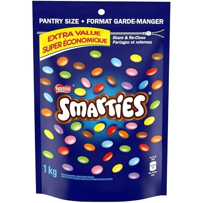 Nestle Chocolate Smarties Pantry Size 1kg/2.2lb Bag -FREE SHIPPING