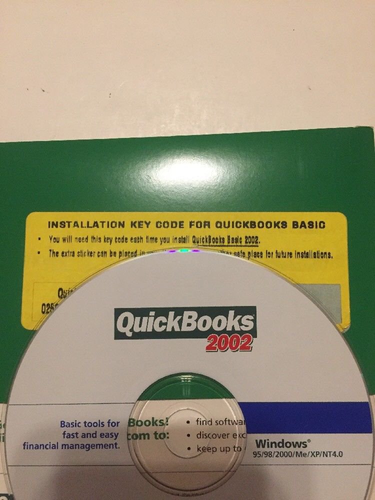 Intuit QUICKBOOKS 2002 BASIC Financial Software PC Windows CD Key Code ...