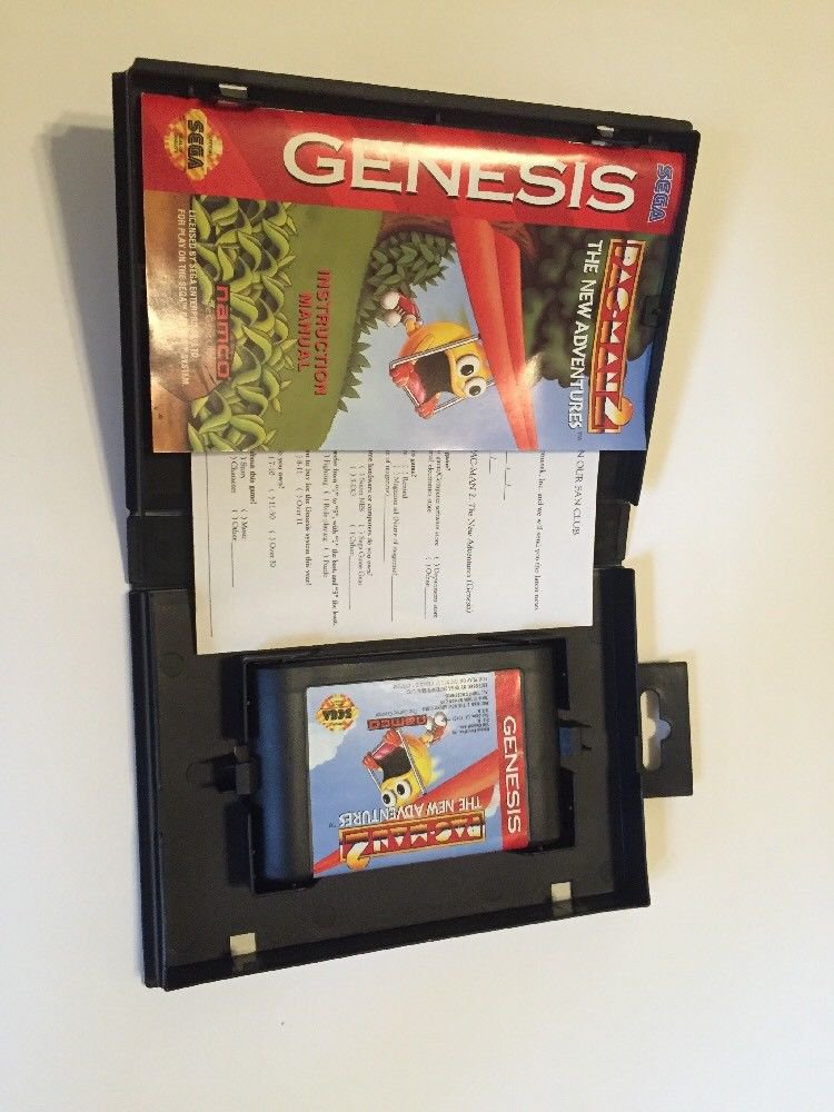 Pac-Man 2 Pacman New Adventures Sega Genesis Game FREE SHIP Complete CIB!