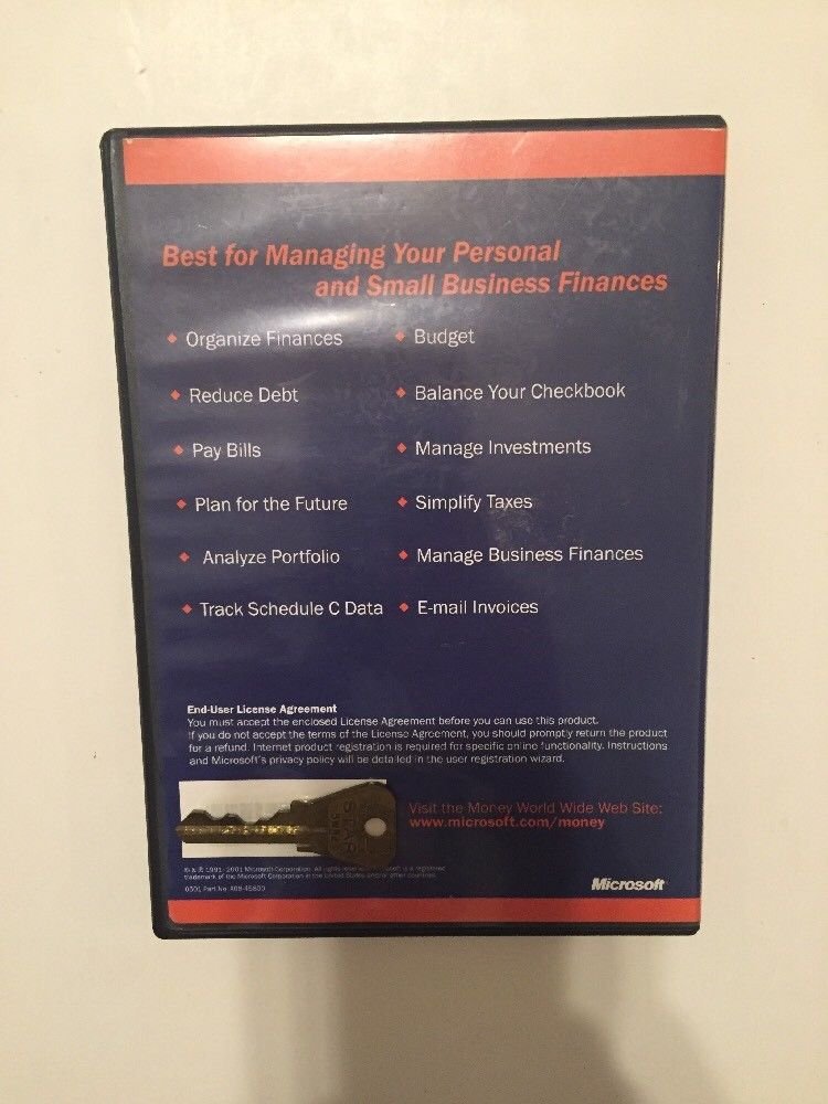 MS Money 2002 Deluxe & Business PC CD track future bills income debt ...