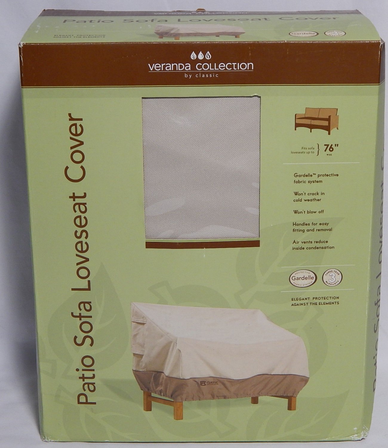 Classic Accessories Veranda 76 in. Medium Patio Loveseat Cover - Pebble