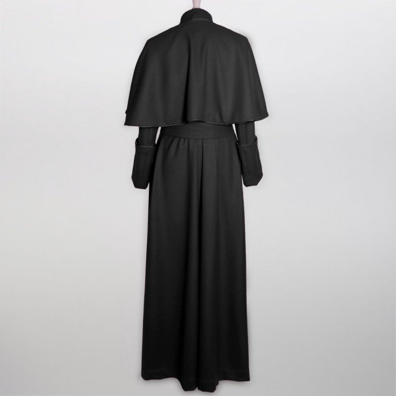 Custom Made Medieval Mens Black Robe Clergy Pulpit Vestment Minister ...