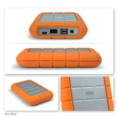 LaCie 250 GB Rugged Hard Disk with FireWire 800, FireWire 400, and USB2.0