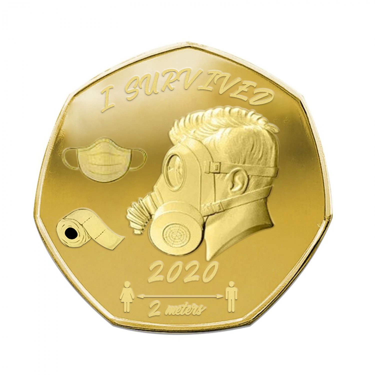 Commemorative COVID 19 I Survived 2020 Coin Gold Plated - free shipping