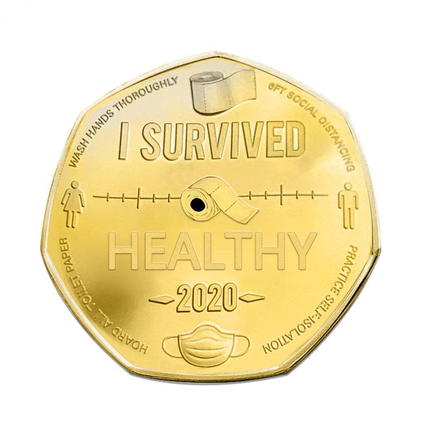 Commemorative COVID 19 I Survived 2020 Coin Gold Plated - free shipping