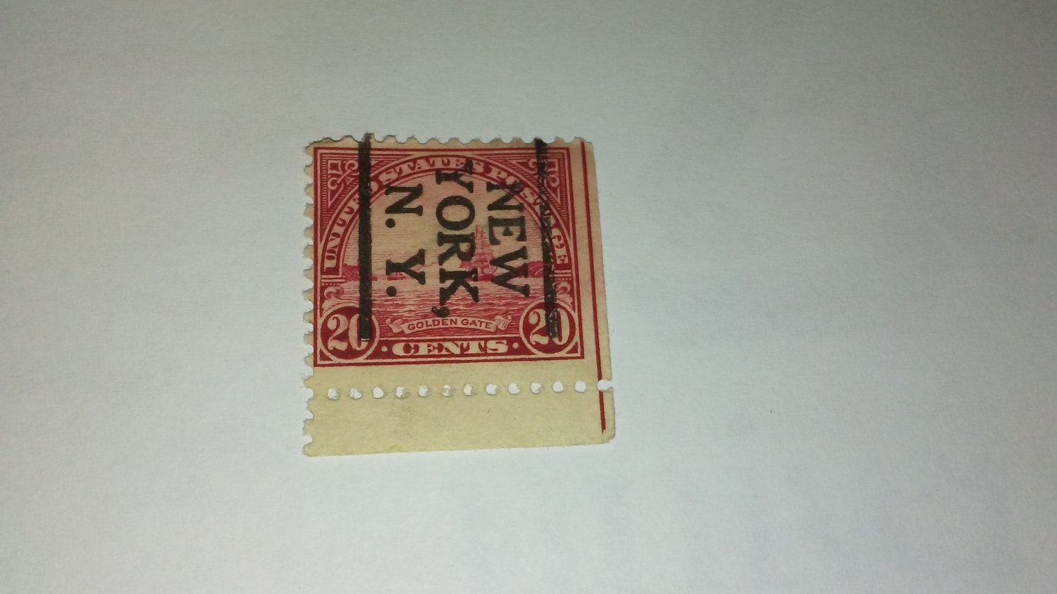 Golden Gate 20 cent US stamp Pre-Cancel