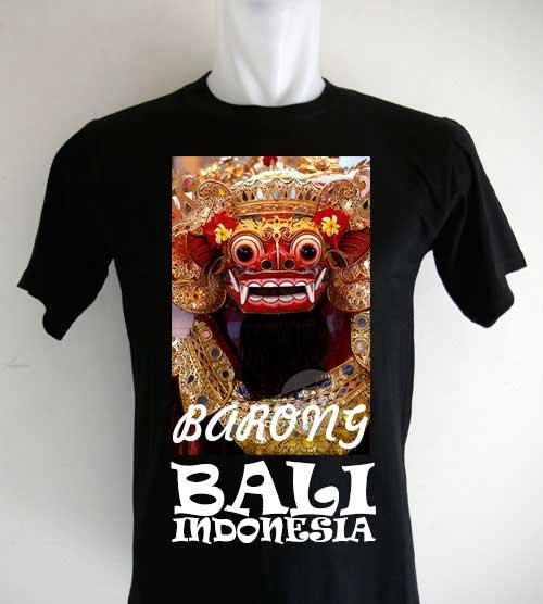 T-Shirt Souvenir, Bali Island, Bali Barong, Black Color. Unisex