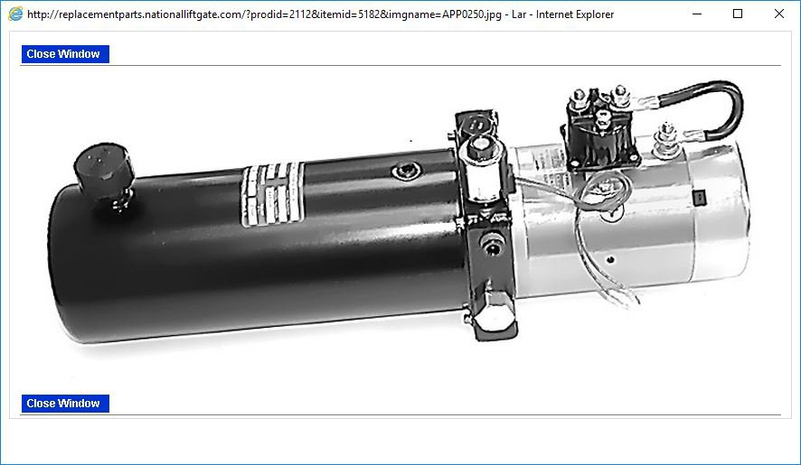 Gravity Down Liftgate Pump for Maxon 250100 Gallon 2500 psi