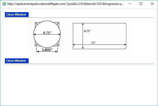 Gravity Down Liftgate Pump for Maxon 250100 Gallon 2500 psi