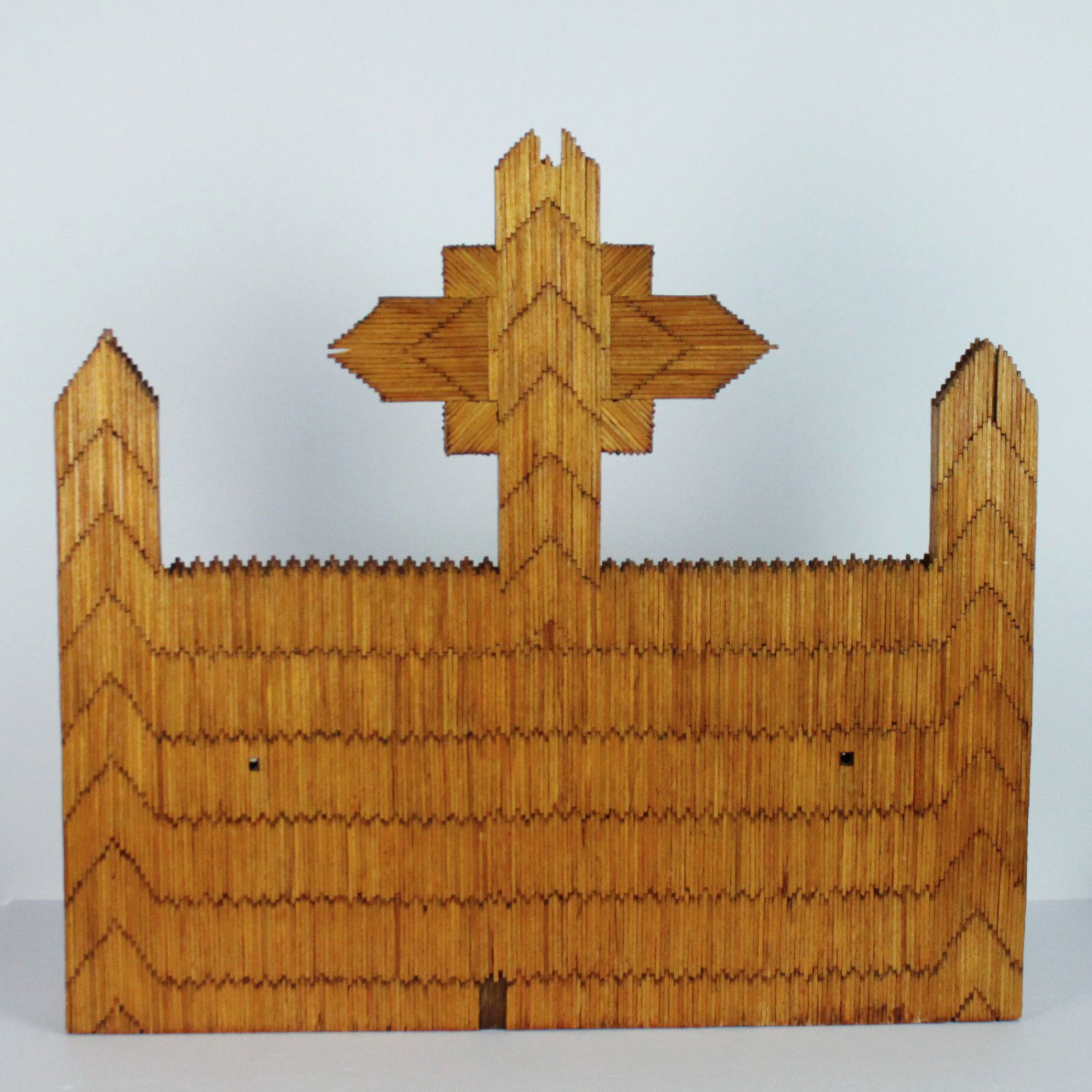 Primitive Matchstick Folk Art Altar Religious Crucifix Prison Tramp Vtg ...