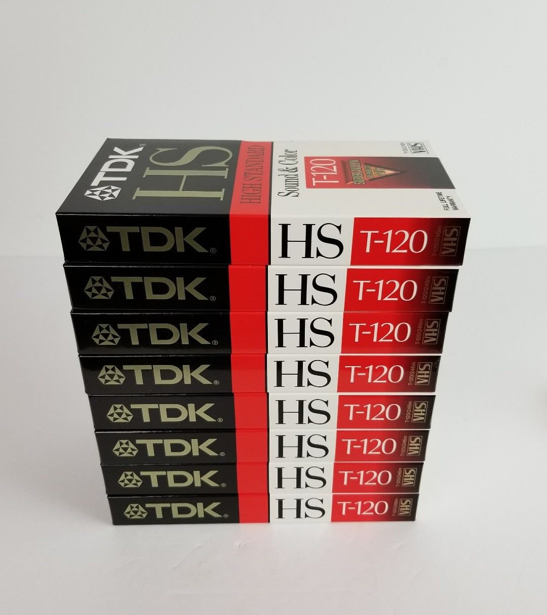 TDK VHS Tapes HS T-120 246m Lot 8 Sound and Color Super Avilyn Sealed