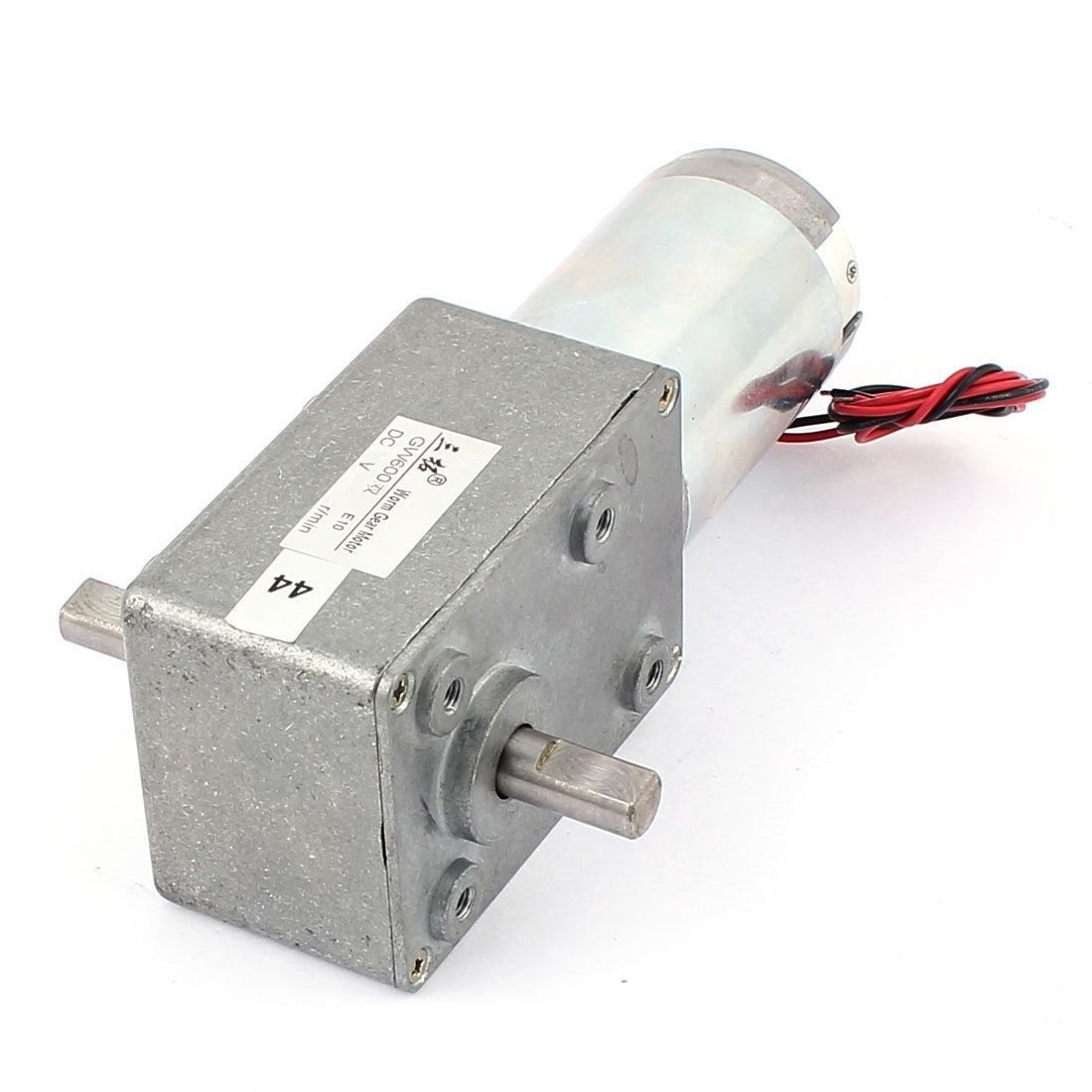 DC 12V 98RPM 3A 23KG.CM 10mm Dual Shafts High Torque Reversible Worm ...