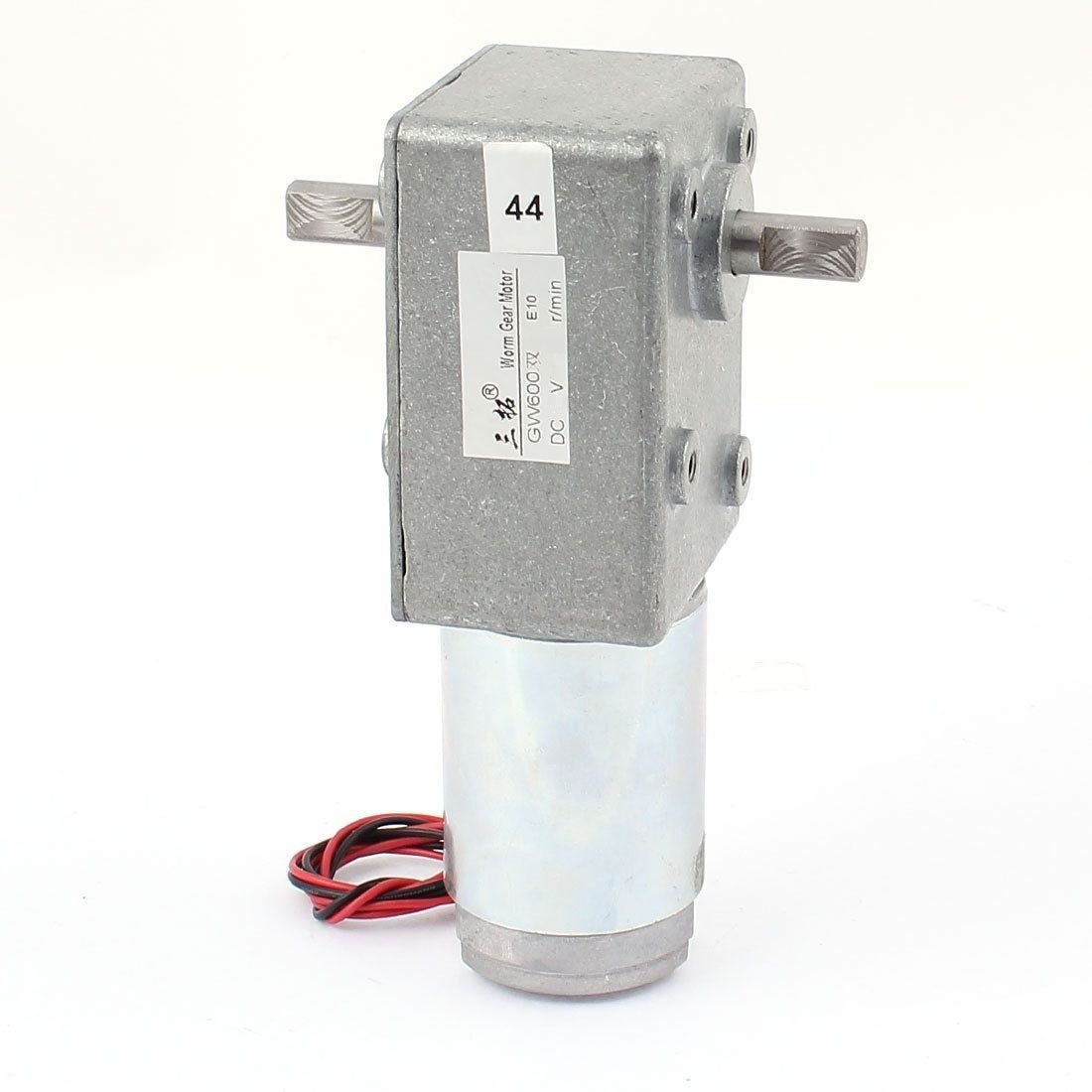 DC 12V 22RPM 2.4A 35KG.CM Dual Shafts High Torque Reversible Worm Gear ...