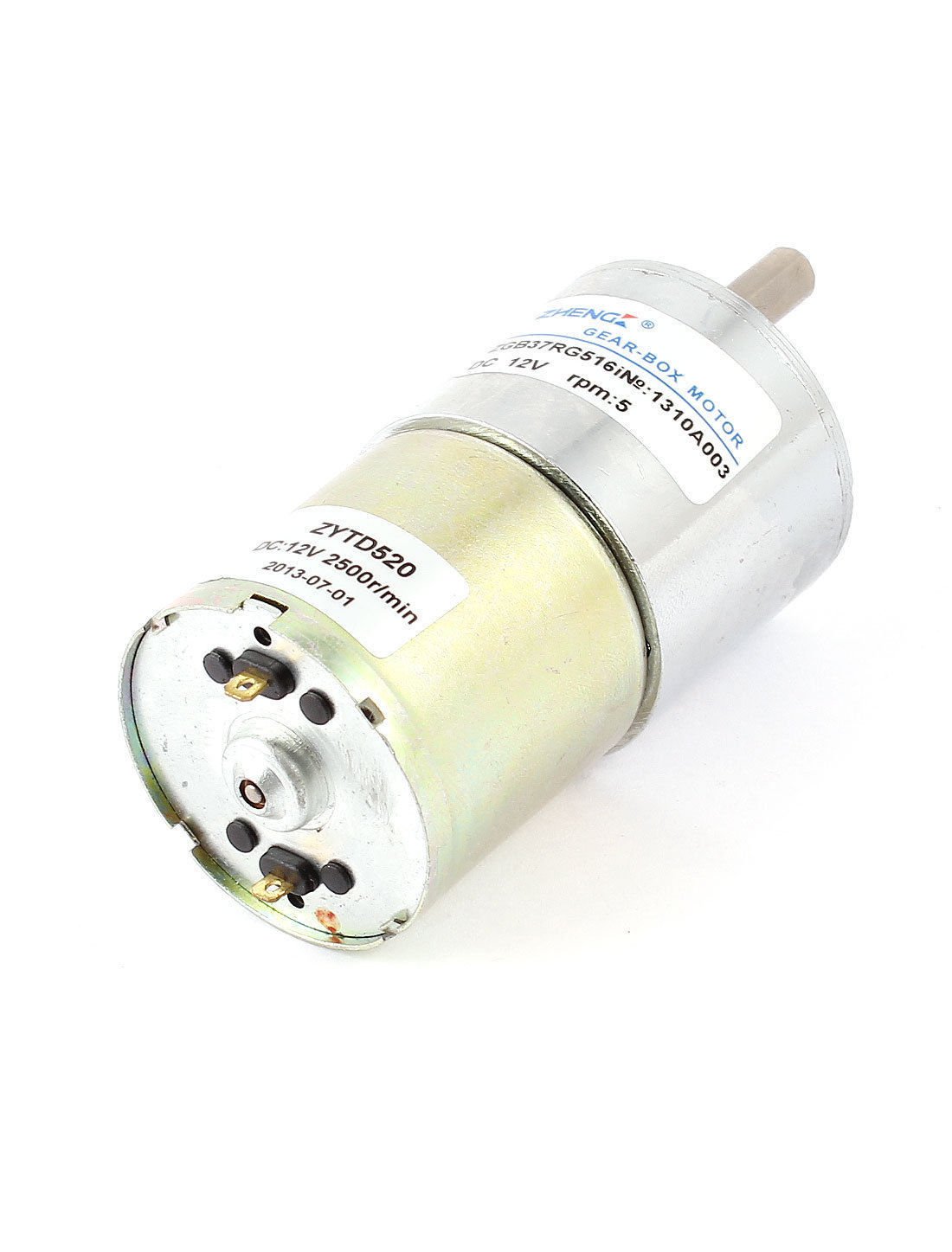 DC 12V 5RPM 6mm Shaft Dia Cylinder Magnetic Electric Geared Box Motor