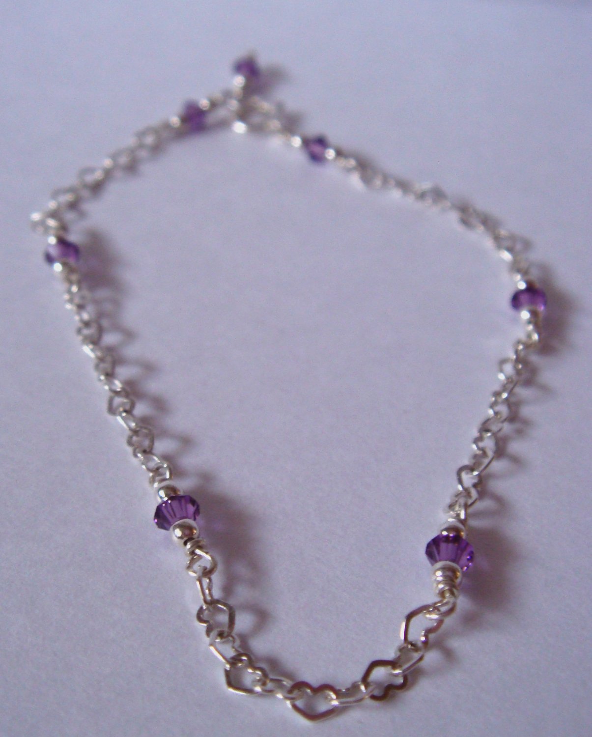 Purple Swarovski Crystal Beaded Bracelet #567B