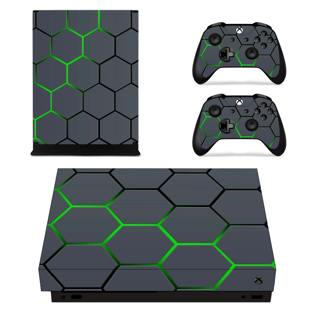 Hexagon Pattern decal skin sticker for Xbox One X console and controllers