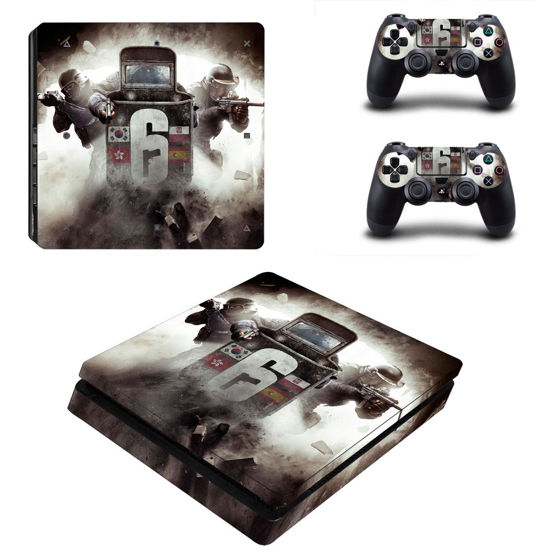 Rainbow Six Siege decal skin sticker for PS4 Slim console and controllers