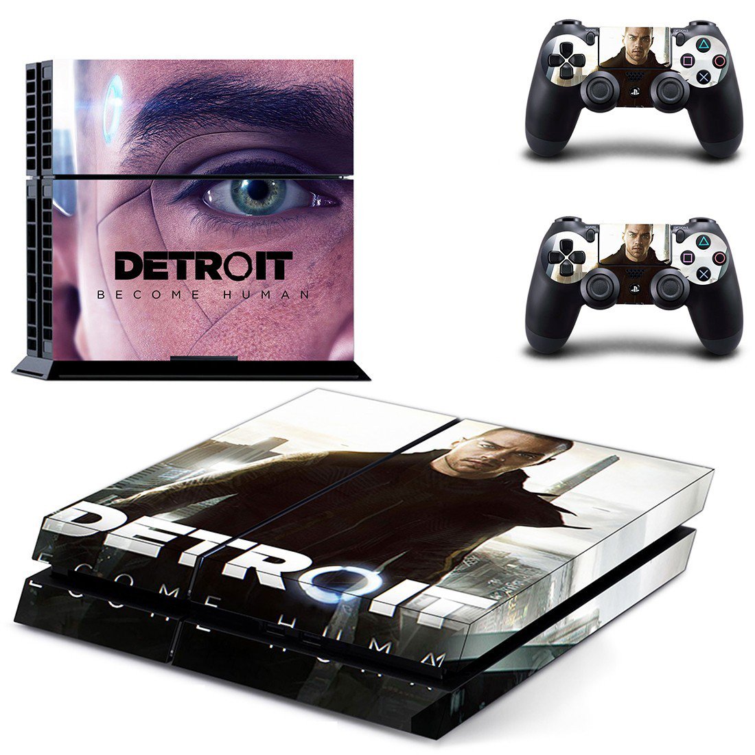 Detroit become human decal skin sticker for PS4 console and controllers