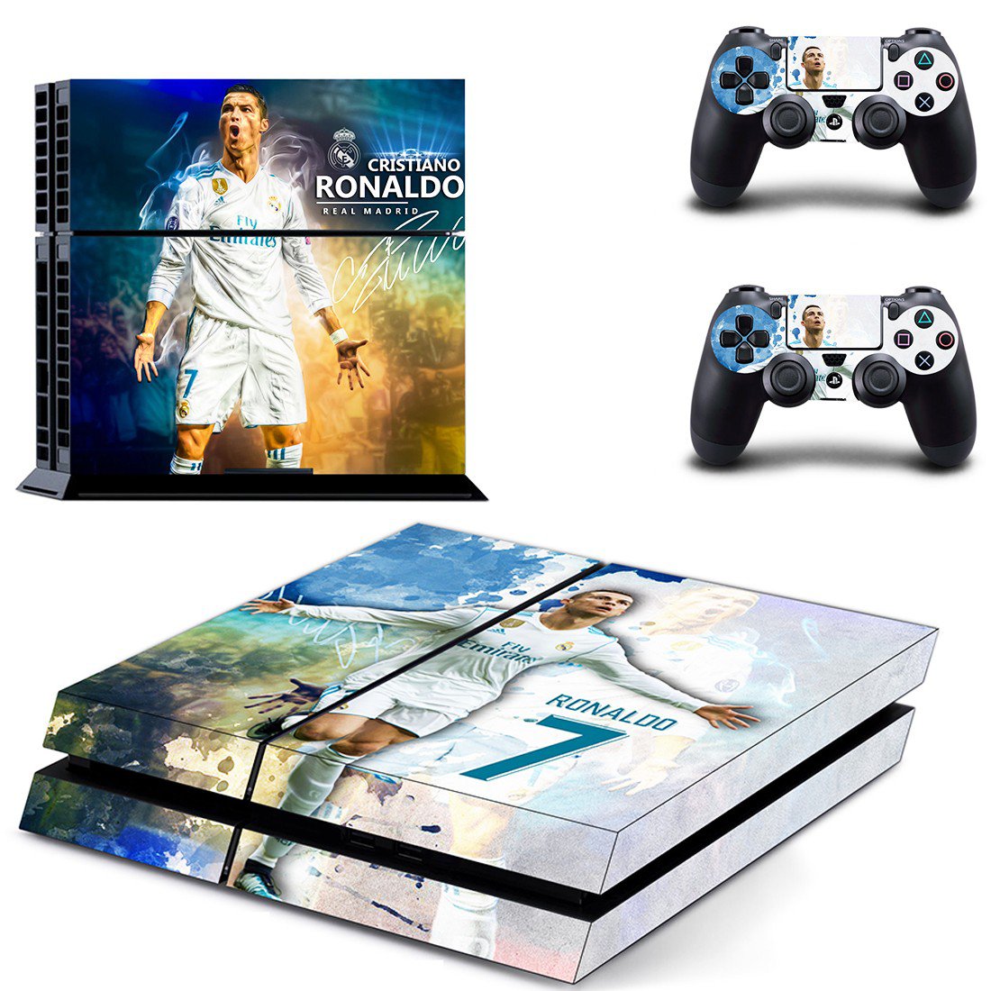 Cristiano Ronaldo decal skin sticker for PS4 console and controllers