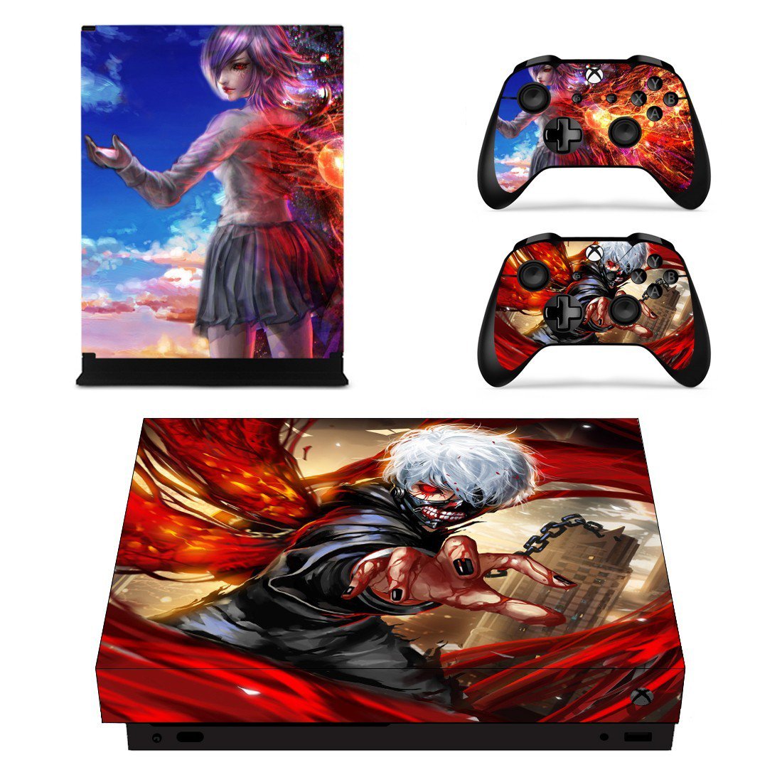 Tokyo Ghoul decal skin sticker for Xbox One X console and controllers