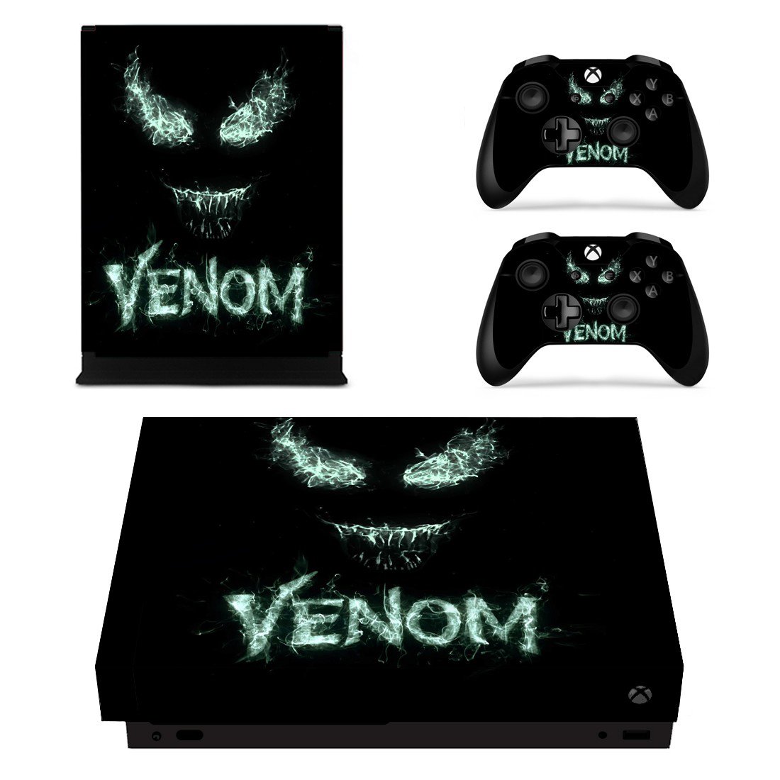 Venom decal skin sticker for Xbox One X console and controllers