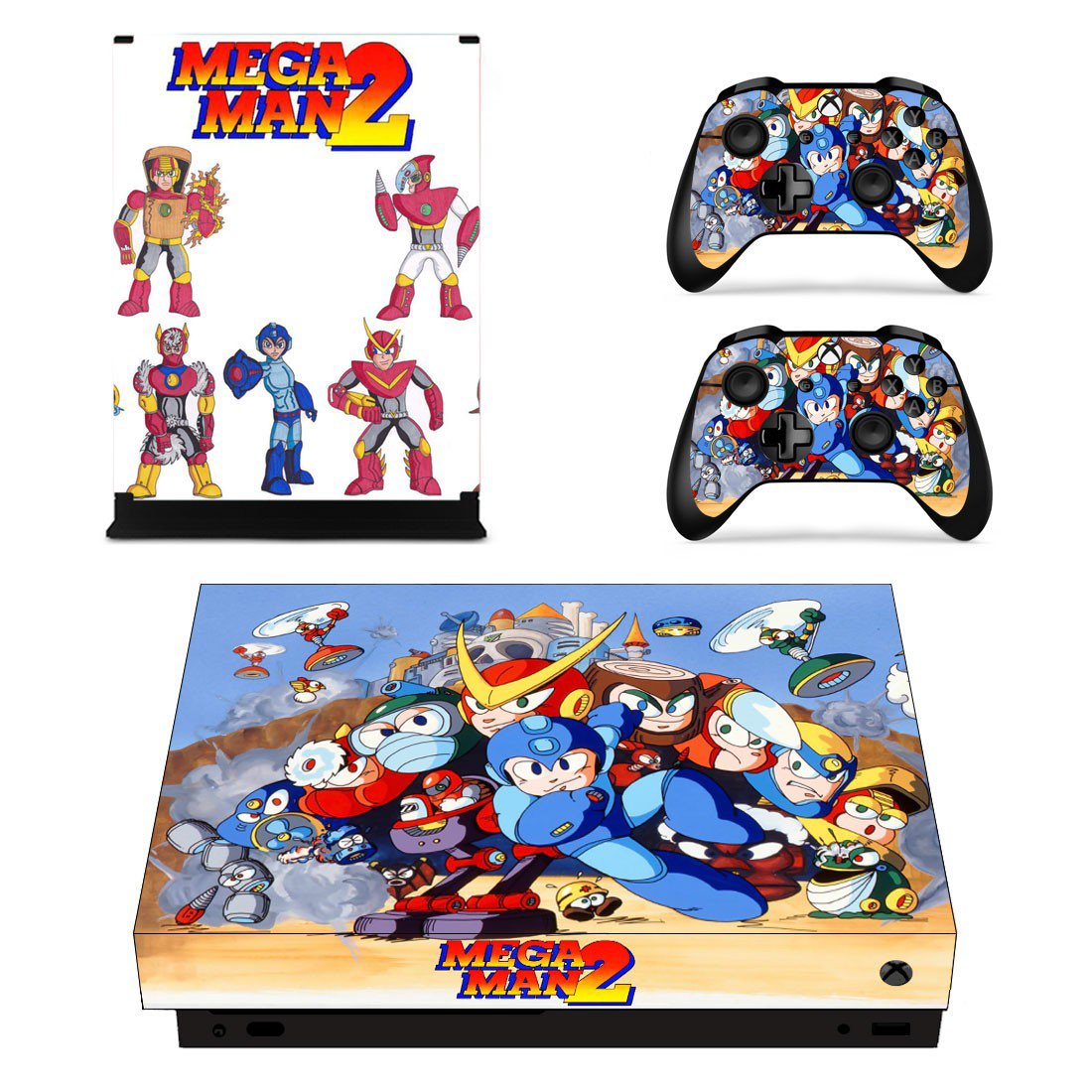 Mega Man 2 decal skin sticker for Xbox One X console and controllers