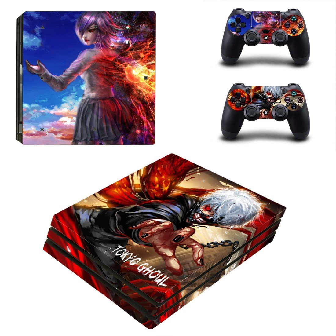 Tokyo Ghoul decal skin sticker for PS4 Pro console and controllers