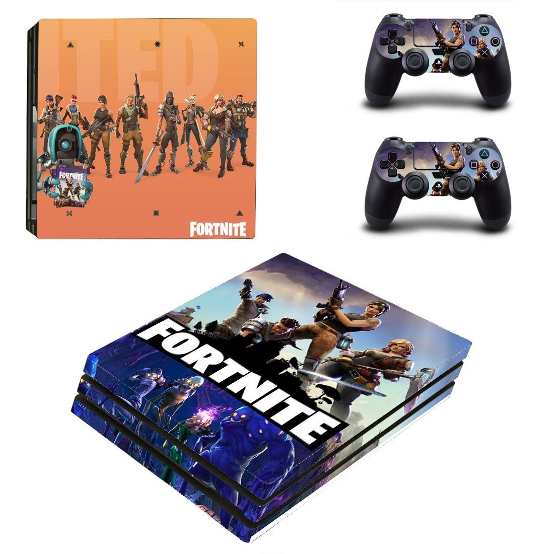 Fortnite decal skin sticker for PS4 Pro console and controllers