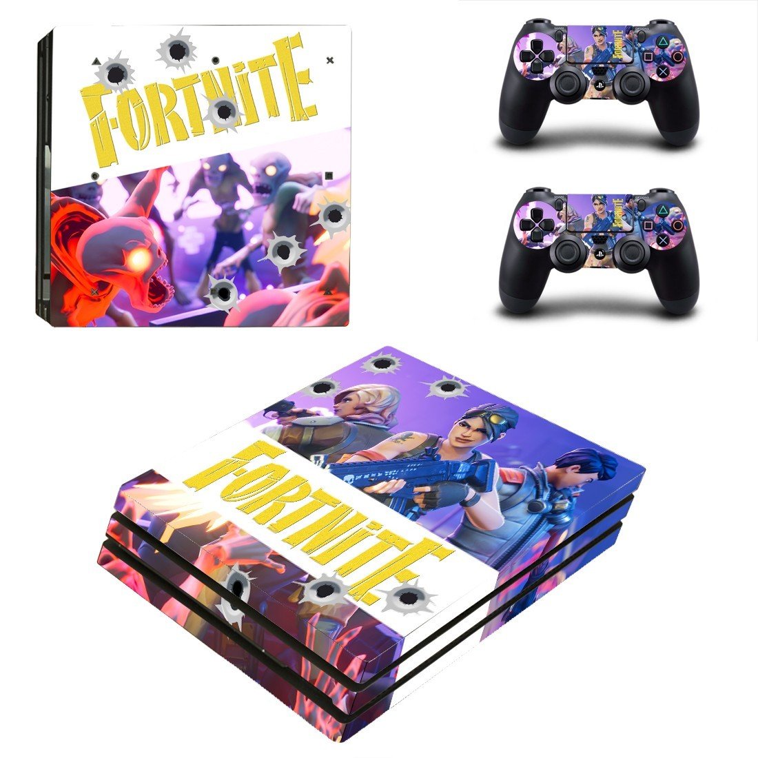 Fortnite decal skin sticker for PS4 Pro console and controllers