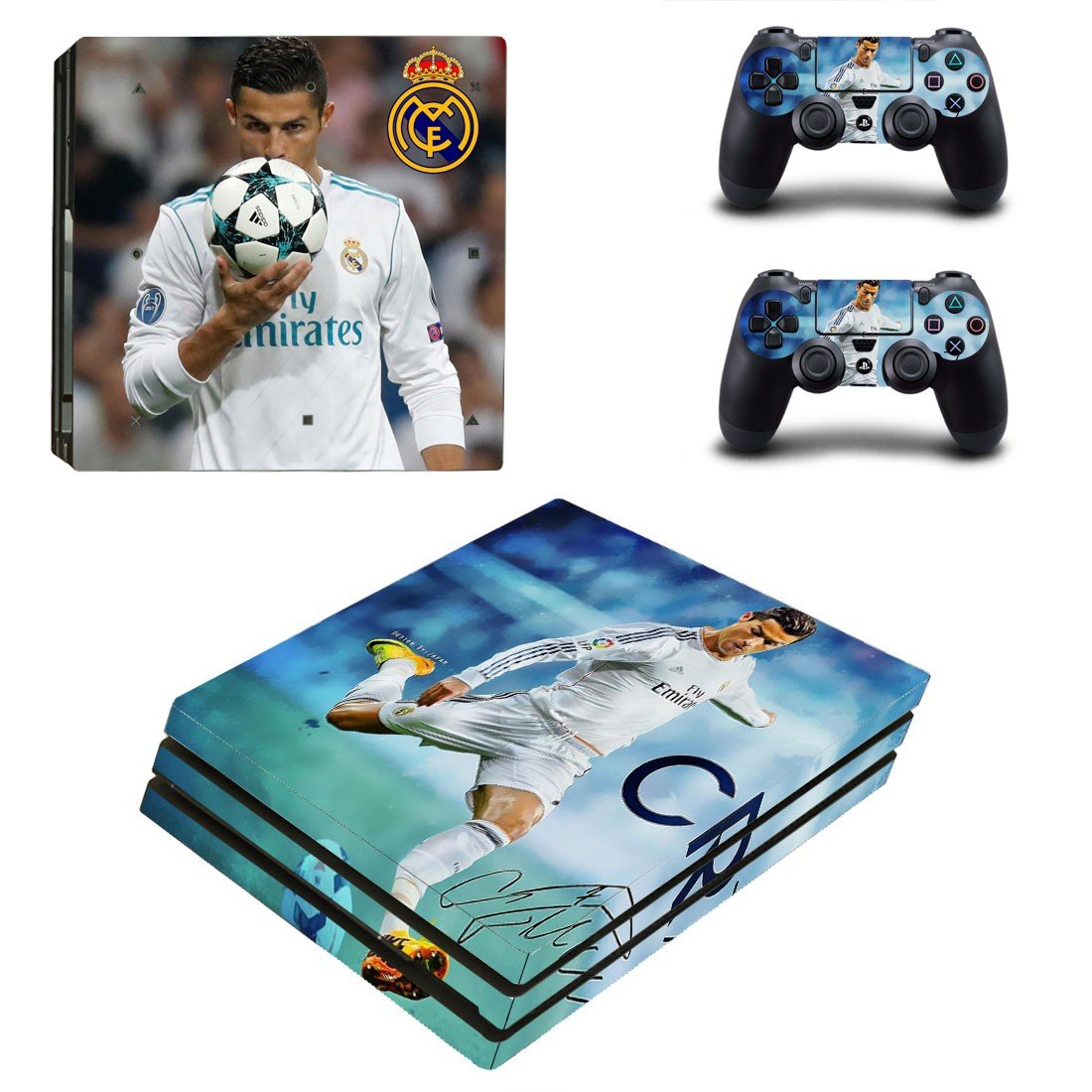 Cristiano Ronaldo decal skin sticker for PS4 Pro console and controllers