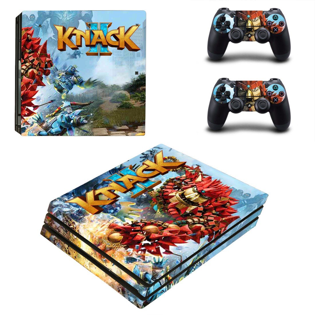 Knack 2 decal skin sticker for PS4 Pro console and controllers