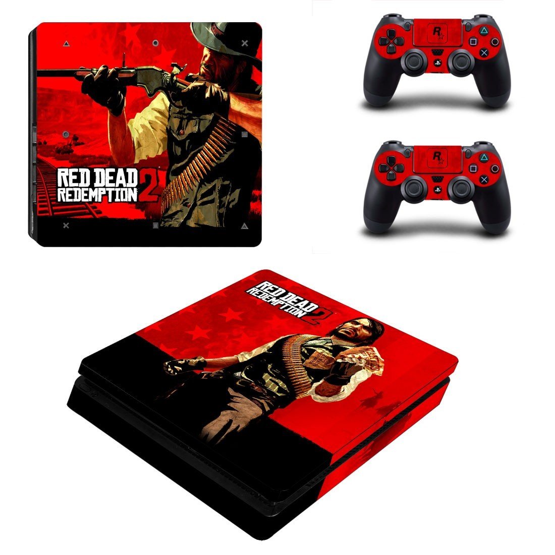 Red Dead Redemption 2 decal skin sticker for PS4 Slim console and ...