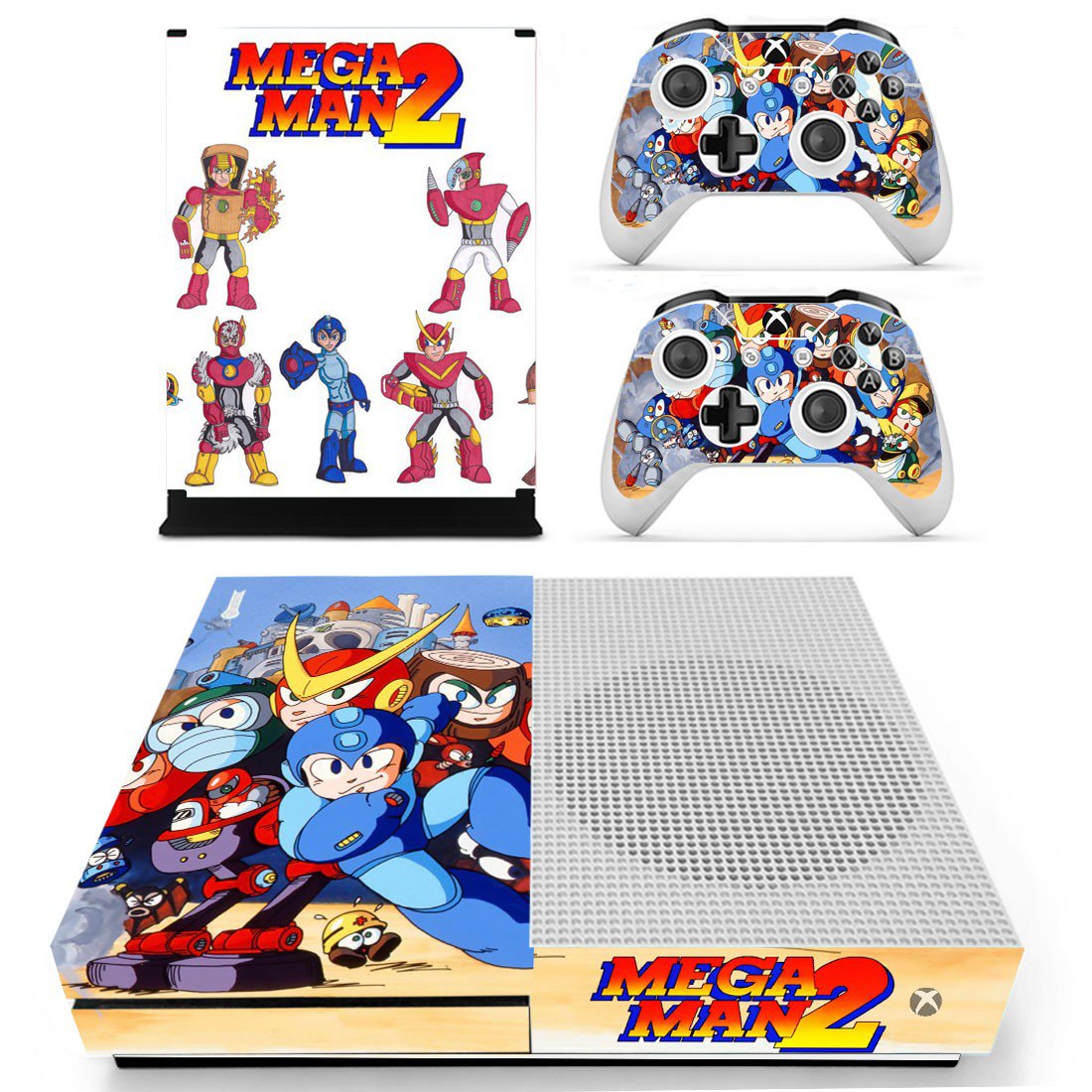 Mega Man 2 decal skin sticker for Xbox One S console and controllers