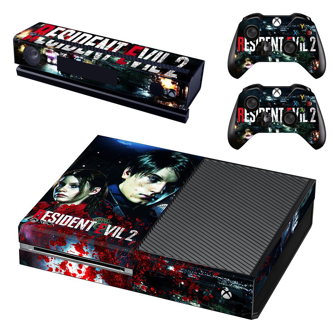 Resident Evil 2 decal skin sticker for Xbox One console and controllers