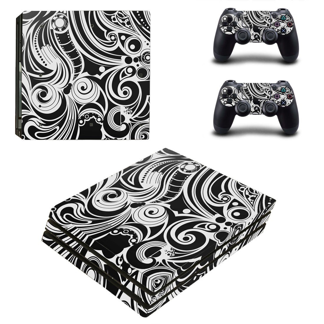 Floral Wallpaper decal skin sticker for PS4 Pro console and controllers