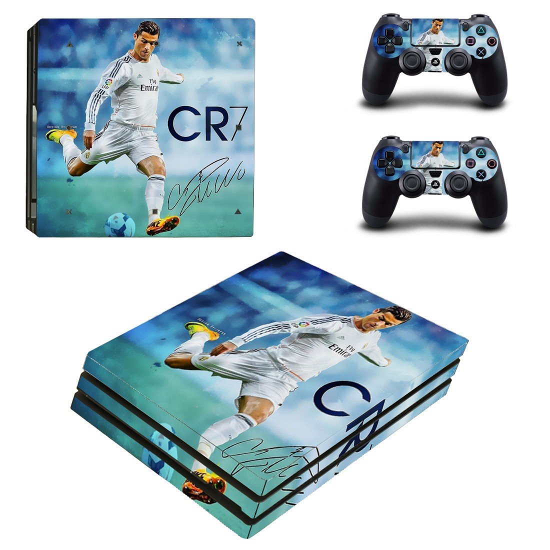 Cristiano Ronaldo decal skin sticker for PS4 Pro console and controllers