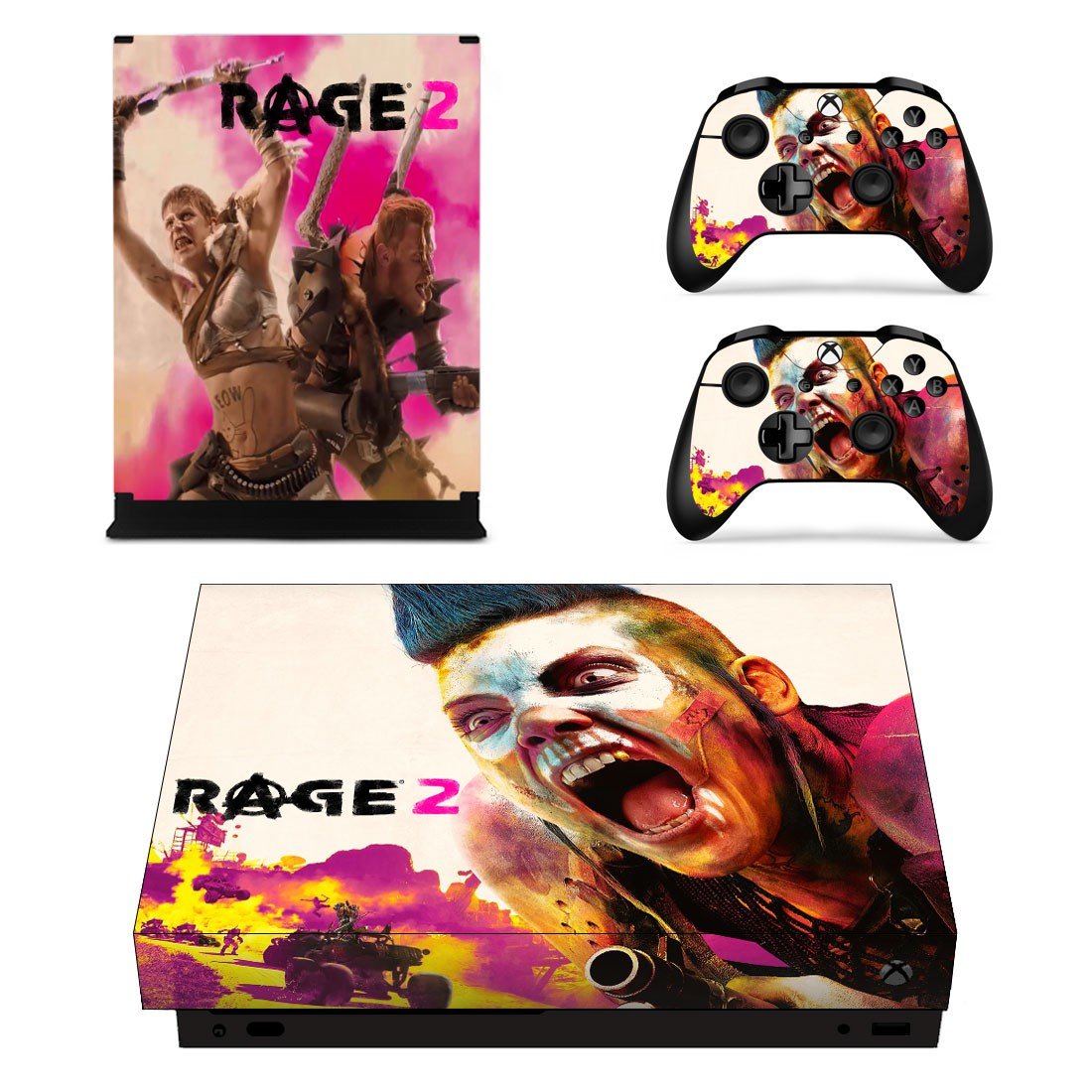 Rage 2 decal skin sticker for Xbox One X console and controllers